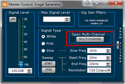 JBL Master Signal Generator Control Panel DPDA