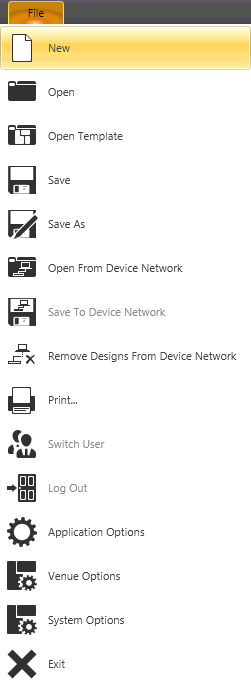 File Menu Tab
